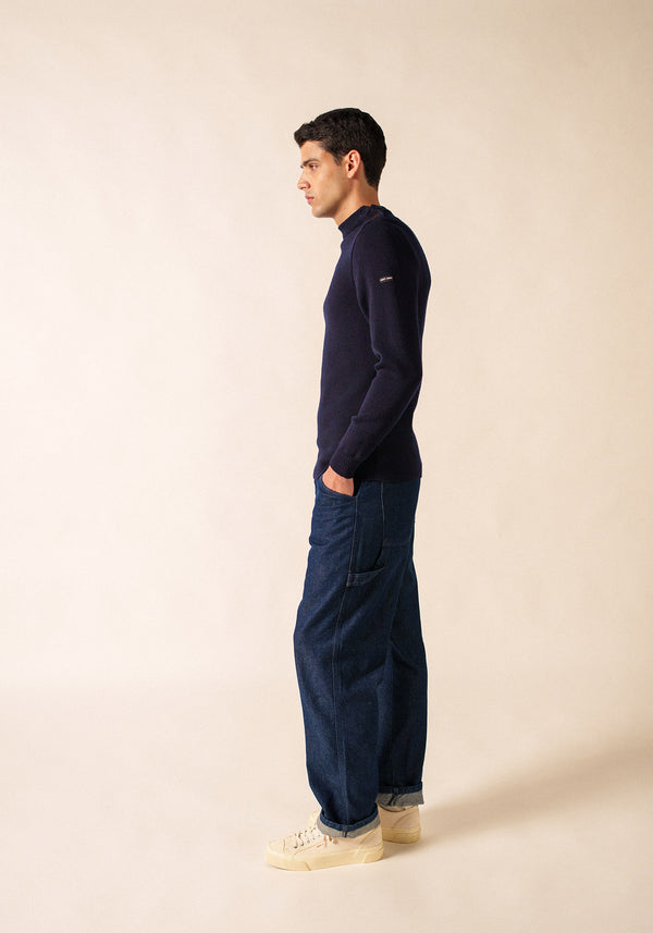 Pull marin uni Matelot coupe ajustée, en pure laine vierge | SAINT ...