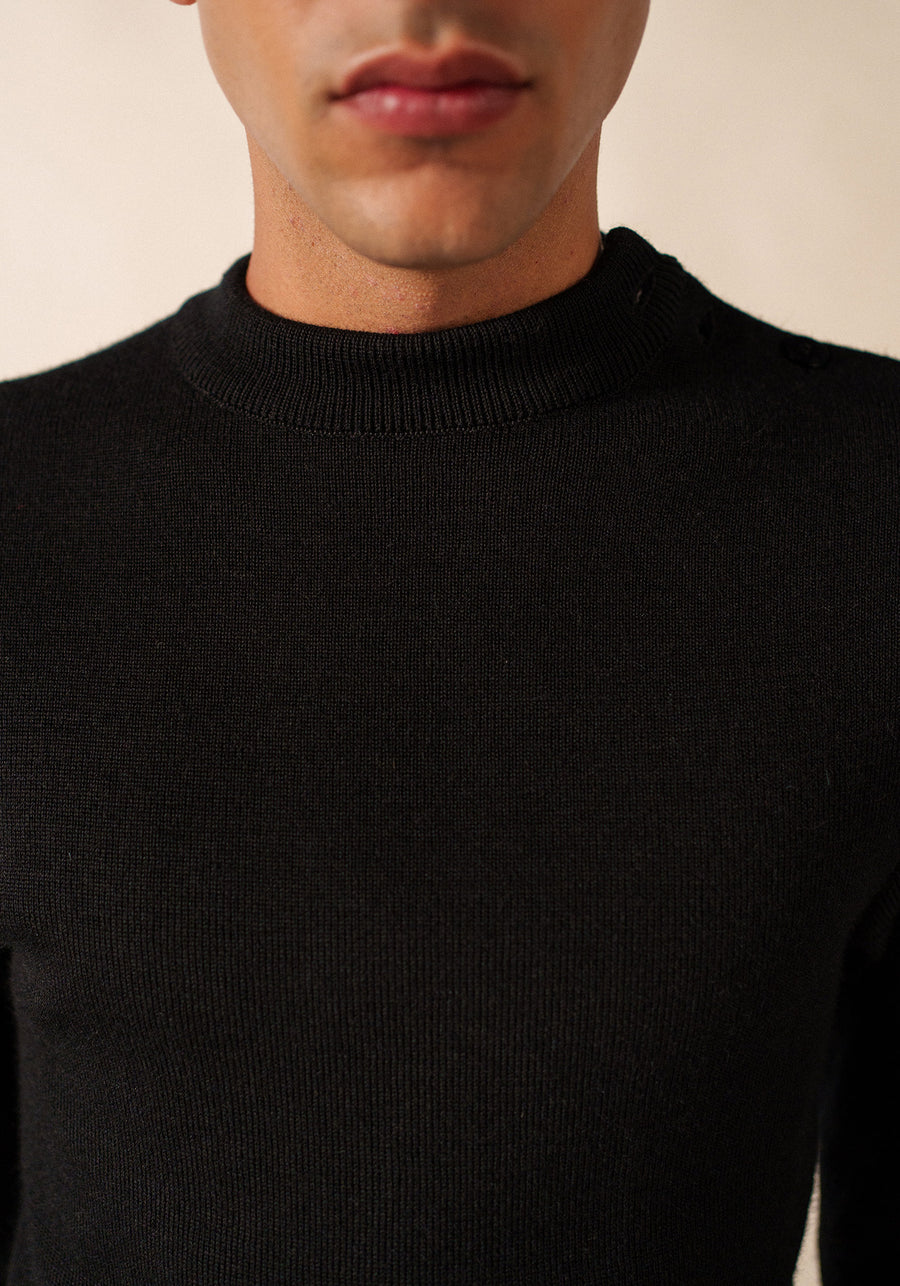 Pull marin uni Matelot coupe ajustée, en pure laine vierge | SAINT ...