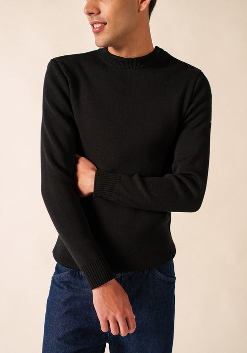 Pull marin uni Rochefort coupe ajustée, en laine mérinos | SAINT JAMES ...