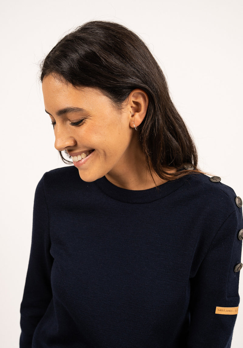 Pull marin en laine Mérinos Transmission SAINT JAMES x Atelier Tuffery ...