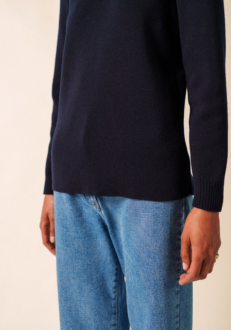 Pull marin uni Rochefort en laine | SAINT JAMES® Site officiel