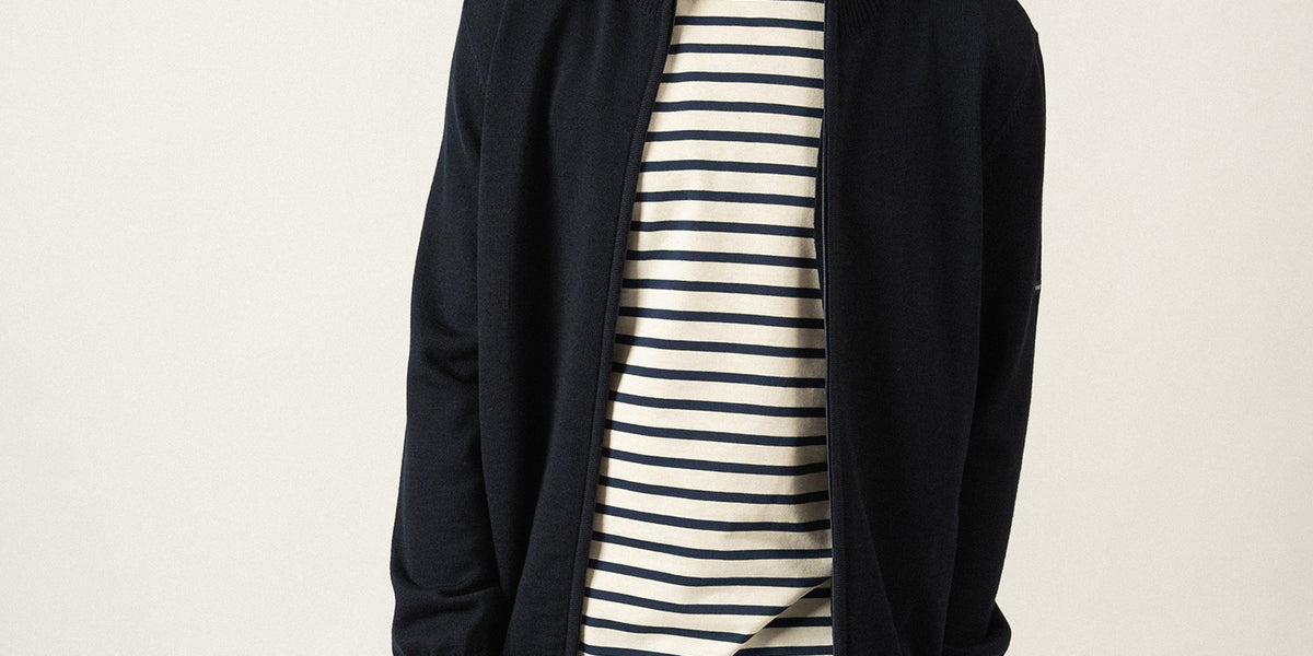 Cardigan zippé Colorado à col montant, en laine mérinos | SAINT JAMES ...