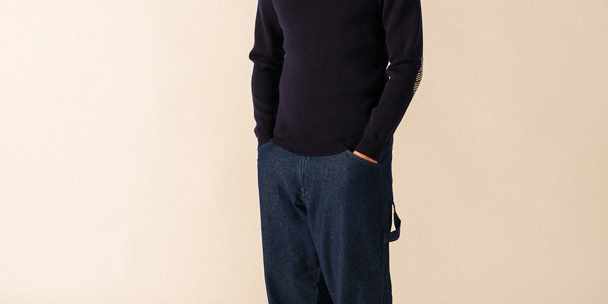 Pull marin Matelot Equipage à coudières contrastées | SAINT JAMES site ...